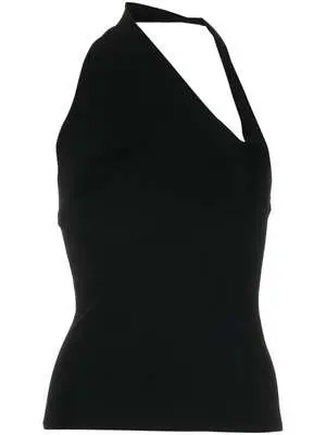 Galvan Asymmetrical Neck Sleeveless Top