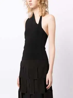 Galvan Asymmetrical Neck Sleeveless Top