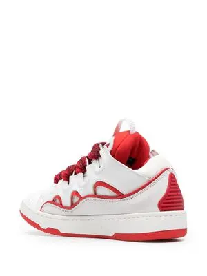 LANVIN Curb Panelled Lace-up Sneakers - White