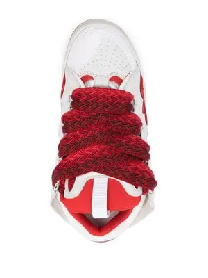 LANVIN Curb Panelled Lace-up Sneakers - White