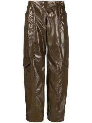 GANNI Faux-leather Trousers