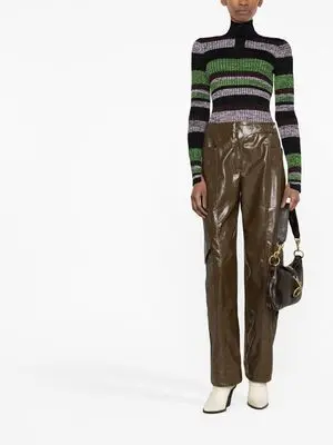GANNI Faux-leather Trousers