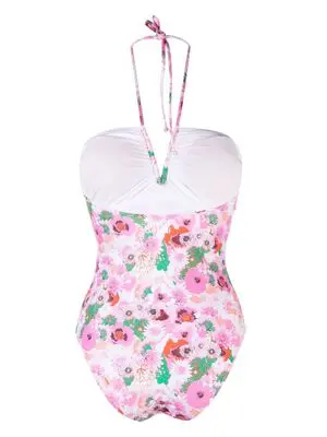 GANNI Floral-print One-piece Swimsuit