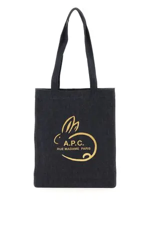 A.p.c. A.P.C. LUNAR NEW YEAR 2023 DENIM TOTE BAG - Blue
