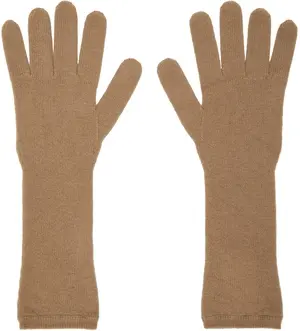 Max Mara Max Mara Tan Oglio Gloves - 002 Camel