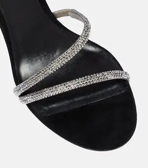 Rene Caovilla Cleo Crystal-embellished Velvet Sandals