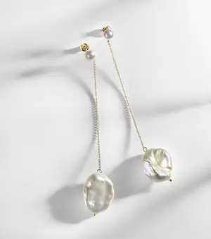 Mateo 14kt Yellow Gold Drop Earrings With Baroque Pearl