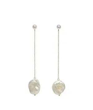 Mateo 14kt Yellow Gold Baroque Pearl Drop Earrings