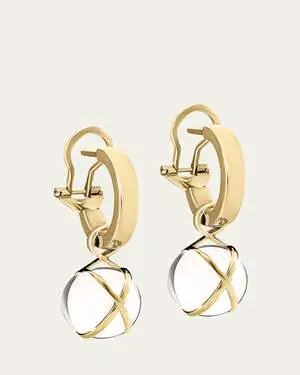 L. KLEIN Prisma 18k Quartz Crystal Hoop Drop Earrings - Gold