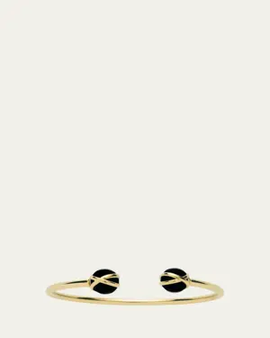 L. KLEIN L. Klein Prisma Black Agate And 18K Gold Bangle Black