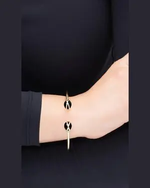 L. KLEIN Prisma Agate And 18k Gold Bangle - Black
