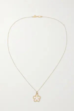 Alison Lou Flower Streamer 14-karat Necklace