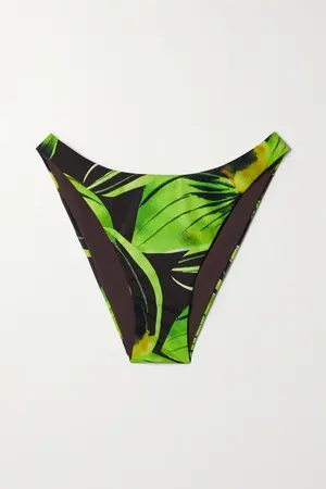 LOUISA BALLOU Printed Stretch Bikini Briefs