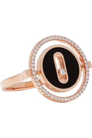 Messika Lucky Move 18-karat Rose Onyx And Diamond Ring - Gold