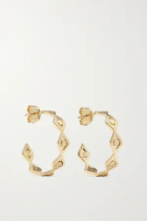 SYDNEY EVAN Medium Evil Eye 14-karat Hoop Earrings - Gold