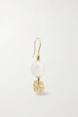 Alison Lou Butterfly Streamer 14-karat Pearl Single Earring