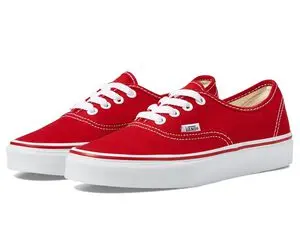 VANS Authentic Low Top Lace-up Sneakers - Red