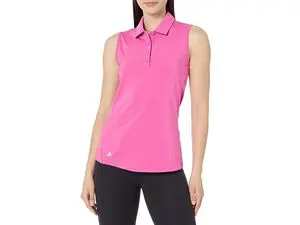 Adidas Ultimate365 Solid Sleeveless Golf Polo Shirt Women's Clothing Collegiate Navy 1 Pink
