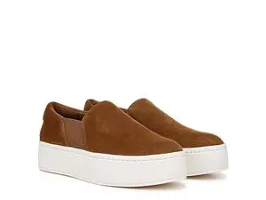 Vince Vince Warren Leather Platform Slip-On Shoes Brown