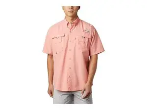 Columbia Bahamatm Ii Short Sleeve Shirt Men's Short Sleeve Button Up Vintage Blue Pink