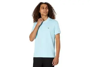 Lacoste Ultra Soft Cotton Pima Jersey Polo Shirt Men's Clothing White Blue