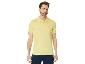 Lacoste Ultra Soft Cotton Pima Jersey Polo Shirt Men's Clothing White Yellow