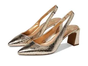 Vince Camuto Vince Camuto Hamden Pointed Toe Slingback High Heel Gold
