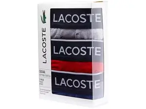 Lacoste Trunks 3-pack Casual Lifestyle All Over Print Croc Underwear Methylene/silver Chine/red