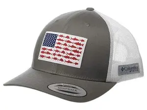 Columbia Columbia PFG Mesh Snapback Ball Cap With Fish Flag Applique Metallic
