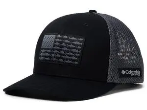 Columbia Pfg Mesh Fish Flag Baseball Cap - Black