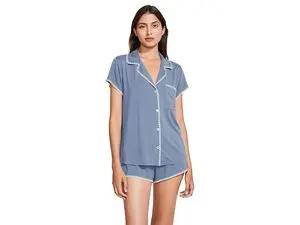Eberjey Frida Tenceltm Modal Shorties Pj Set Women's Pajama Sets Ivory/navy Gray