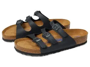 BIRKENSTOCK Birkenstock Florida Soft Footbed Oiled Leather Sandals Black
