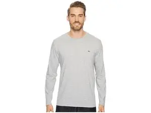 Lacoste Long Sleeve Pima Jersey Crew Neck T-shirt Men's T Shirt Navy Blue Gray