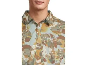 Columbia Super Slack Tidetm Camp Shirt Short Sleeve Button Up Crushed Ikat Palms - Multi