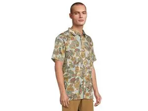 Columbia Super Slack Tidetm Camp Shirt Short Sleeve Button Up Crushed Ikat Palms - Multi
