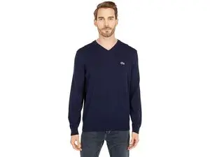 Lacoste Lacoste Long Sleeve V-Neck Sweater Navy