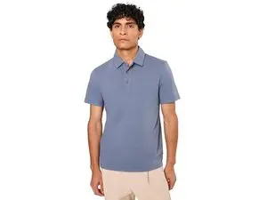 VINCE Garment Dye Short Sleeve Polo Men's Clothing Optic White