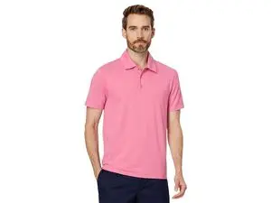 Vince Garment Dye Short Sleeve Polo Men's Clothing Optic White Pink