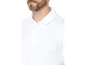 Vince Garment Dye Short Sleeve Polo Clothing Optic - White
