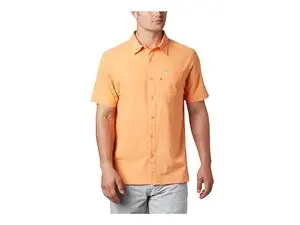 Columbia Slack Tidetm Camp Shirt Men's Short Sleeve Button Up Beet Yellow