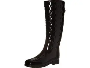 Hunter Refined Gloss Quilt Tall Rain Boots