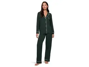 Eberjey Gisele Tenceltm Modal Long Pj Set Women's Pajama Sets Seafoam Black