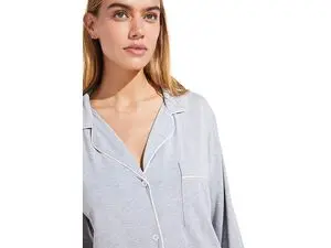 Eberjey Gisele Tenceltm Modal Long Pj Set Pajama Sets Seagrass - Gray