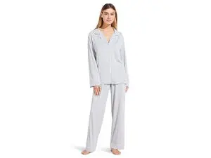 Eberjey Gisele Tenceltm Modal Long Pj Set Women's Pajama Sets Lead/ivory Gray