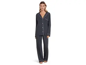 Eberjey Gisele Tenceltm Modal Long Pj Set Pajama Sets Canal /ivory - Gray