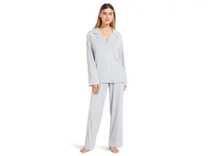 Eberjey Gisele Tenceltm Modal Long Pj Set Women's Pajama Sets Pine/ivory Gray