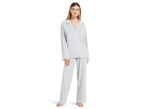 Eberjey Gisele Tenceltm Modal Long Pj Set Pajama Sets Mint Cream/ivory - Gray