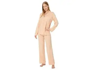 Eberjey Gisele Tenceltm Modal Long Pj Set Women's Pajama Sets Seagrass/white Orange