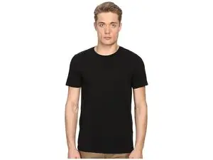 Vince Short Sleeve Pima Cotton Crew Neck Shirt Short Sleeve Pullover - Black