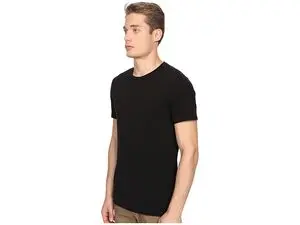 Vince Short Sleeve Pima Cotton Crew Neck Shirt Short Sleeve Pullover - Black